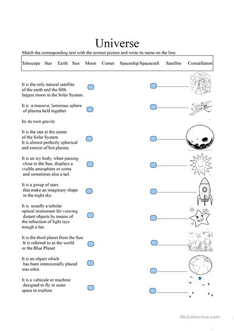 Universe Worksheet | Free Worksheets Samples