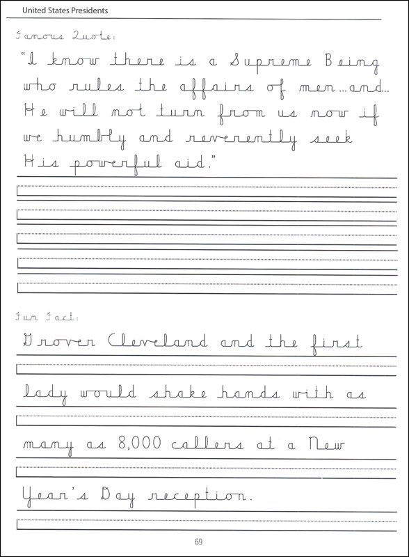 4th Grade Cursive Writing Worksheets