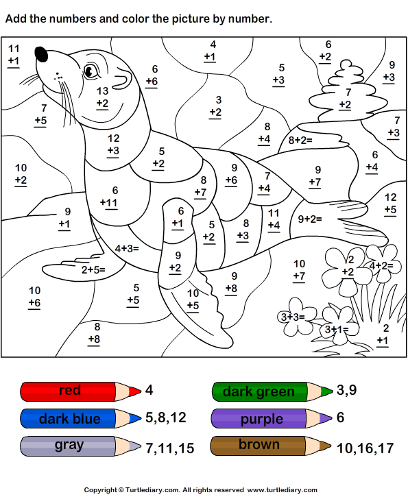 Add And Color Worksheets