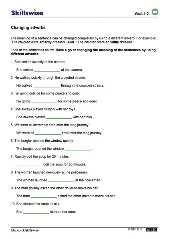 Adverb Of Place Worksheet Pdf | Free Worksheets Samples