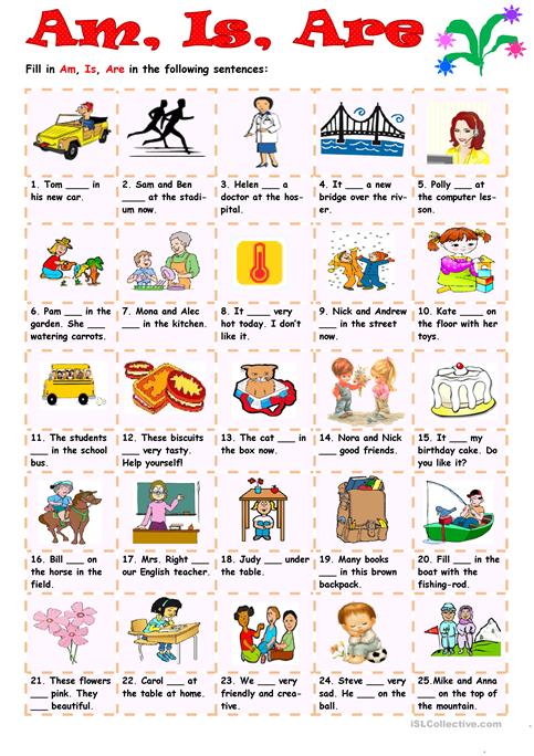 Am Is And Are Worksheets
