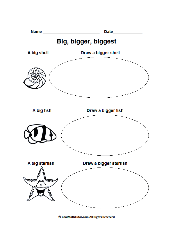 Big Bigger Biggest Worksheets