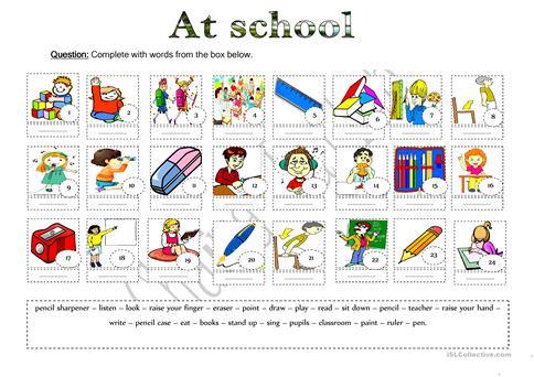 Classroom Vocabulary Worksheet | Free Worksheets Samples