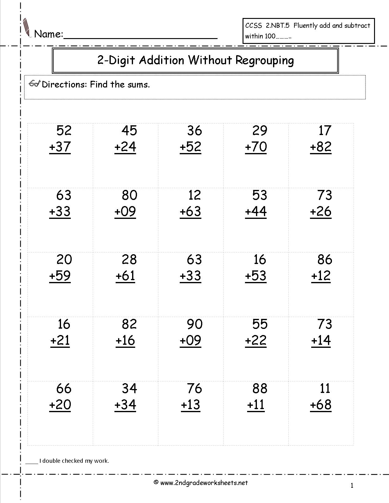 Collection Of Free Math Worksheets On Addition With Regrouping | Free ...