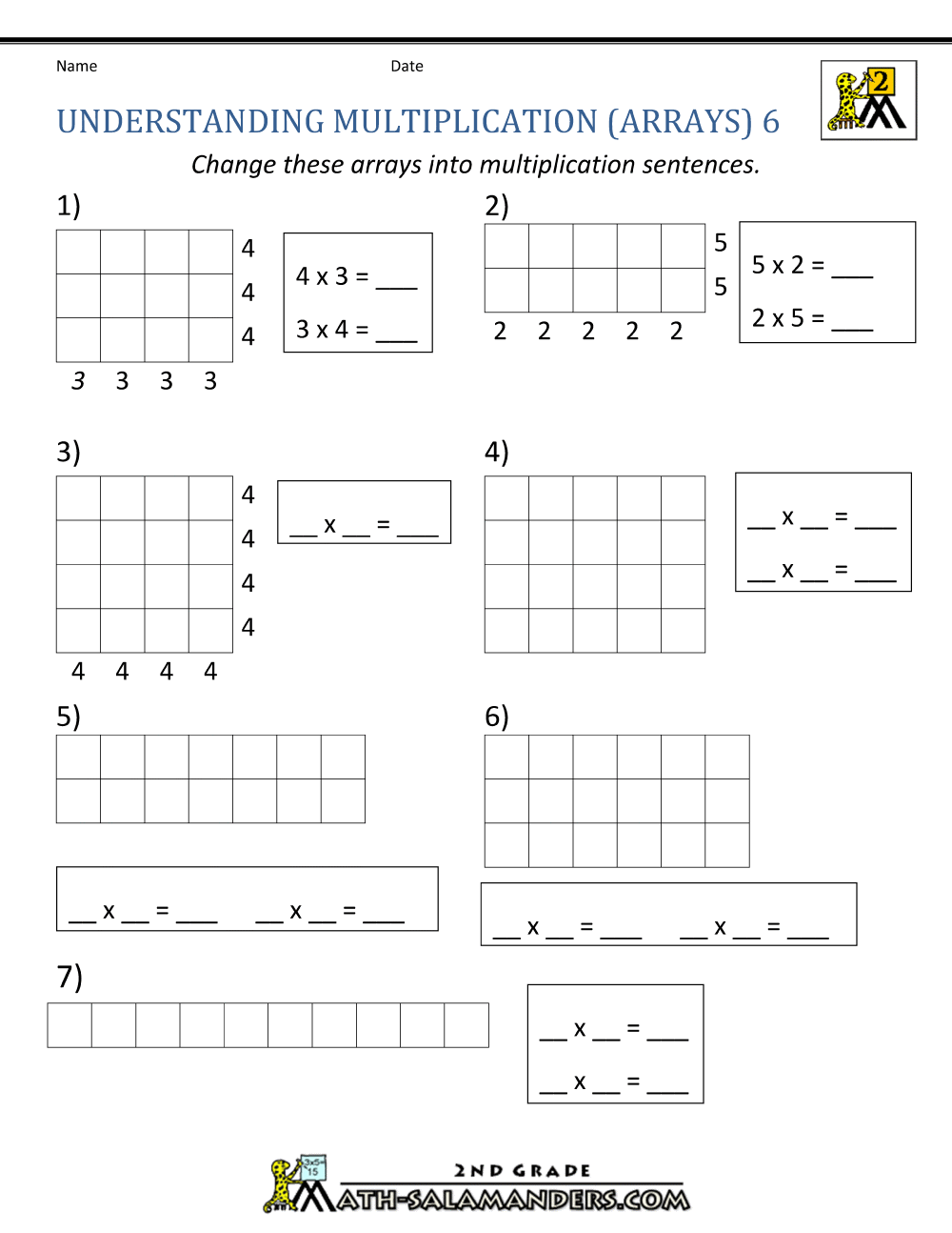 Collection Of Multiplication And Division Arrays Worksheets | Free ...