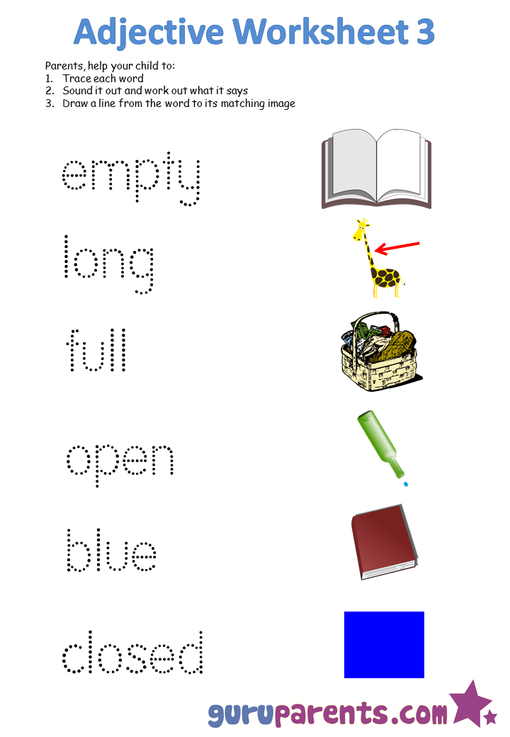 Describing Words Worksheets For Kids | Free Worksheets Samples