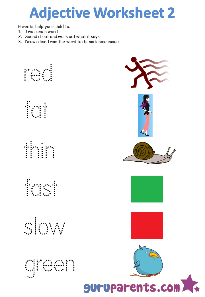 Describing Words Worksheets For Kindergarten