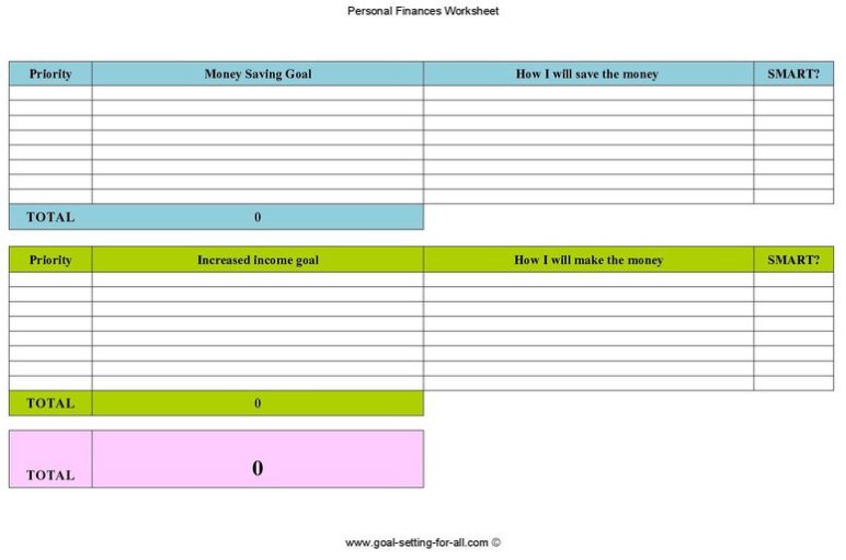 Download Free Personal Finance Worksheets Here | Free Worksheets Samples