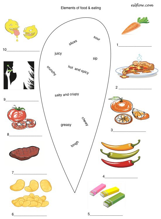 Food Vocabulary Worksheets