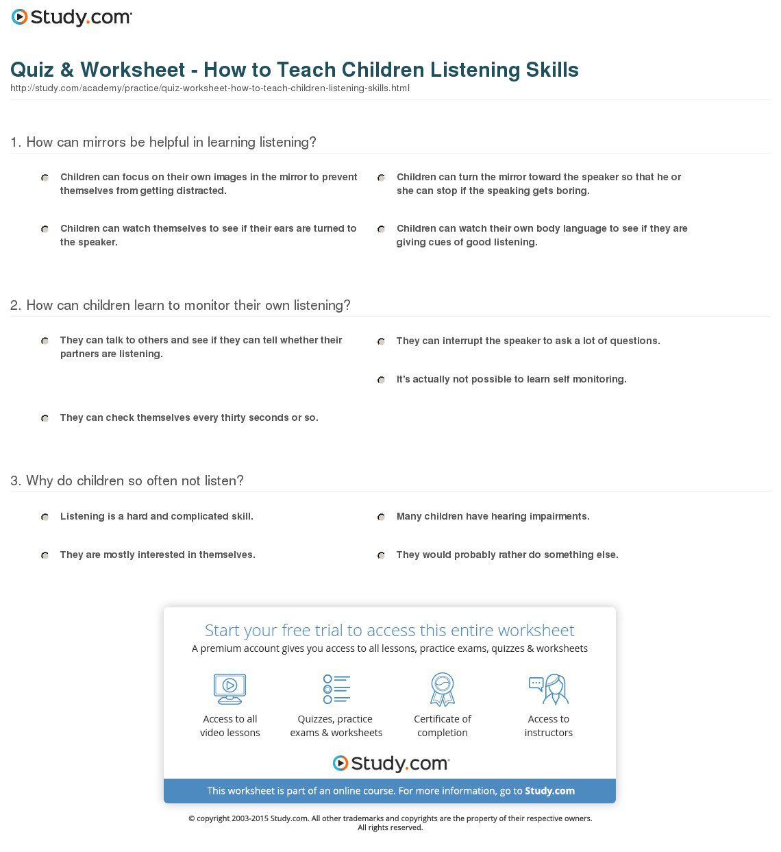 Free Listening Comprehension Worksheets Kindergarten 2957 | Free ...