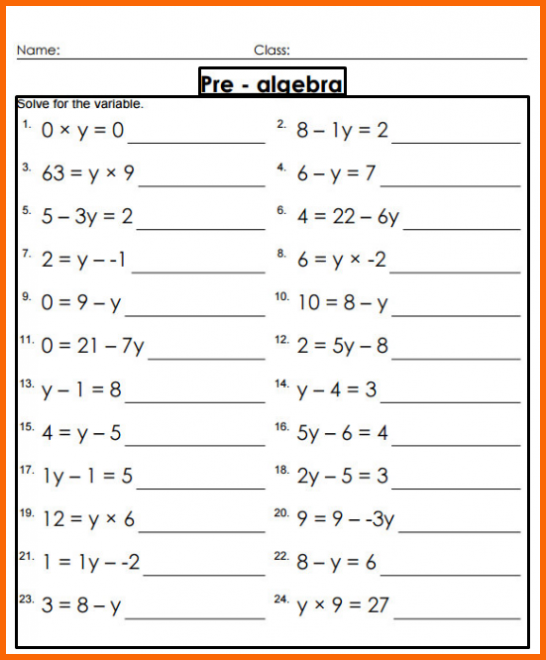 Maths Worksheets For Grade 8