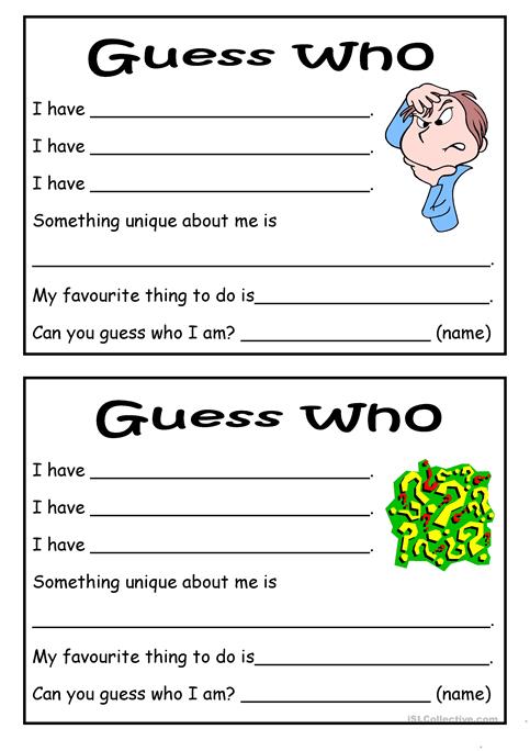 Guess Who Worksheet | Free Worksheets Samples
