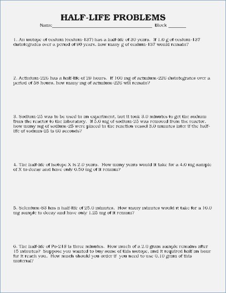 Half Life Worksheet Half Life Problems Worksheet Answers Careless ... Half Life Worksheet Half Life Problems Worksheet Answers Careless ...