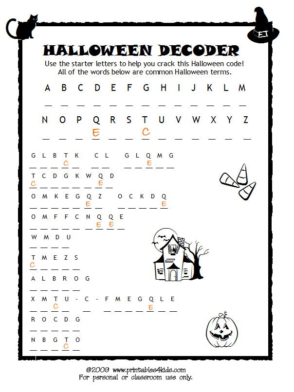 Halloween Worksheets Free Printable
