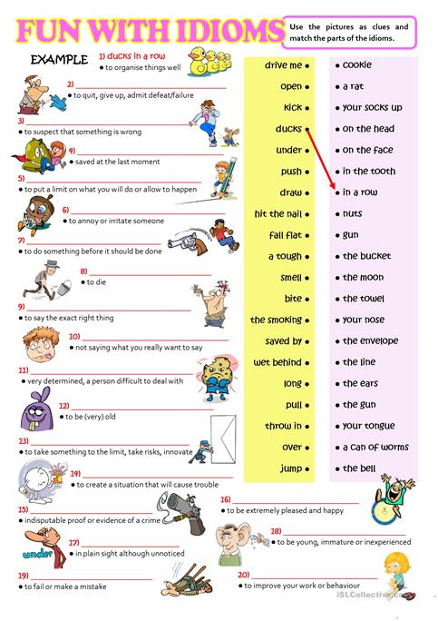 Idioms For Kids Worksheets Printables The Best Worksheets Image | Free ...