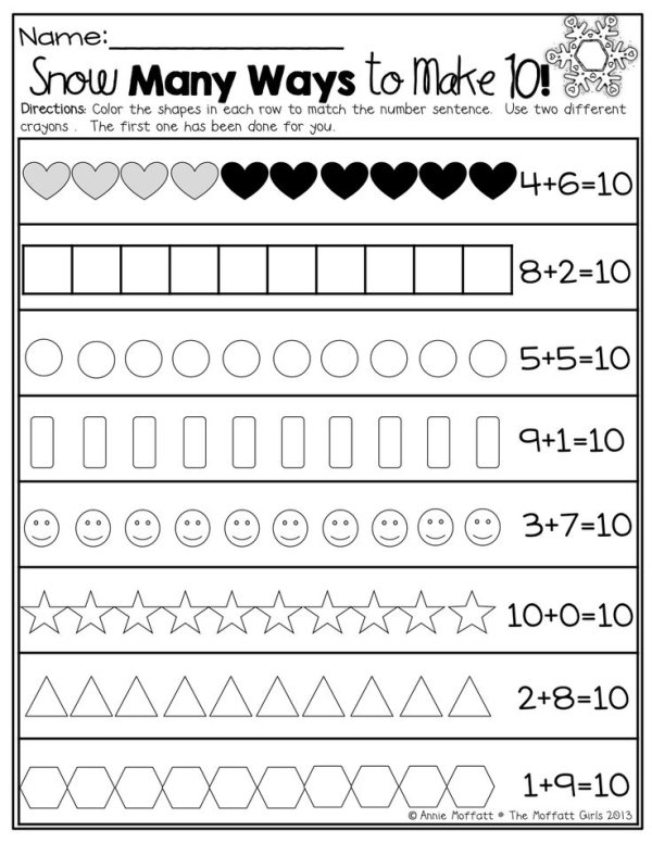 Kindergarten Worksheets Decomposing Numbers | Free Worksheets Samples