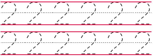 Writing Number 2 Worksheets