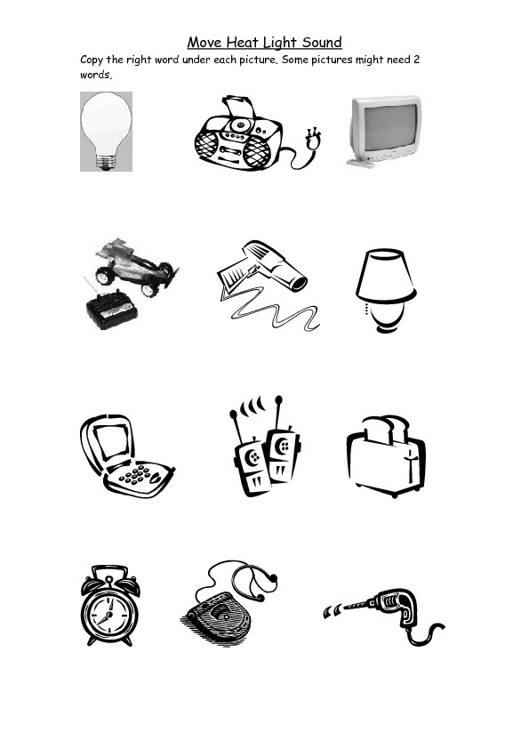 Light Energy For Kids Worksheets