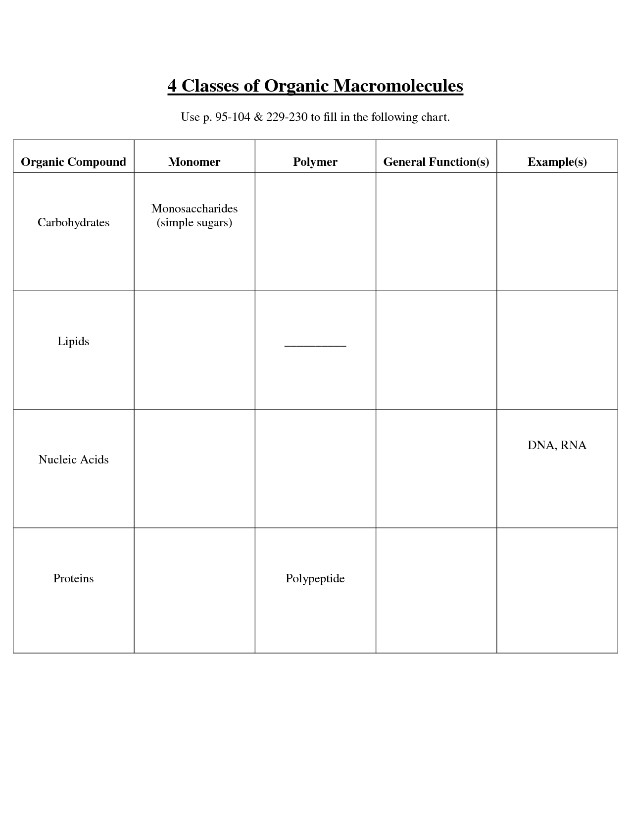 Macromolecules Worksheet The Best Worksheets Image Collection | Free ...