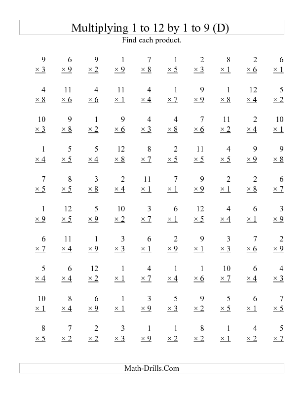 Multiplication Worksheets 100 Problems 96429 | Free Worksheets Samples