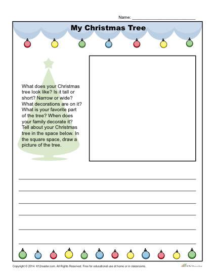 My Christmas Tree Writing Prompt | Free Worksheets Samples