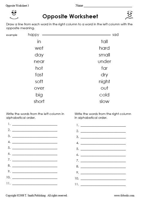 Opposites Worksheets For Grade 2 459472 | Free Worksheets Samples