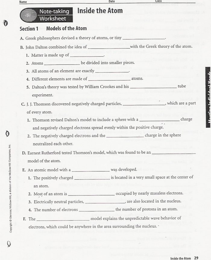 Science Worksheets For 7th Grade