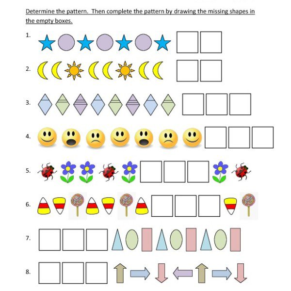 Second Grade Repeating Patterns Worksheet 05 â One Page Worksheets ...