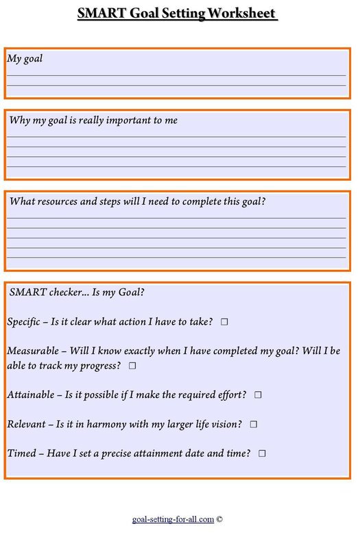 Smart Goal Setting Worksheet Template Smart Goal Setting Worksheet ...