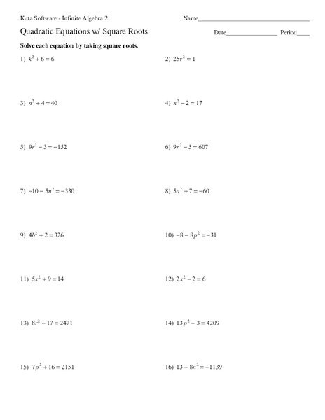 Solving Square Root Equations Worksheets The Best Worksheets Image ...