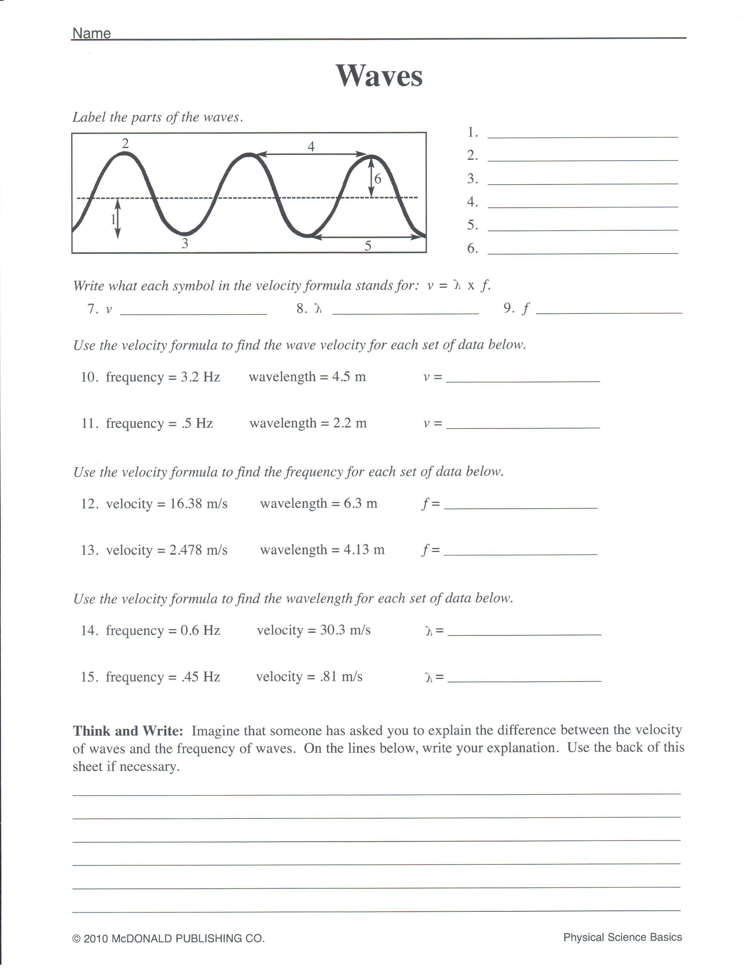 Speed Of Sound Worksheet Images | Free Worksheets Samples