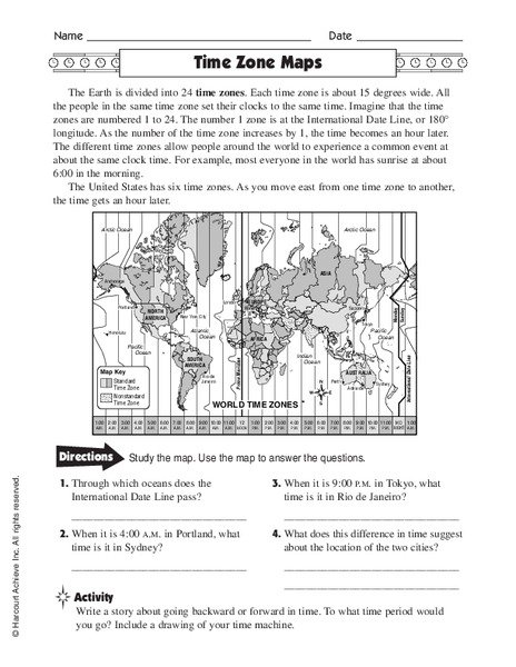Time Zone Worksheets