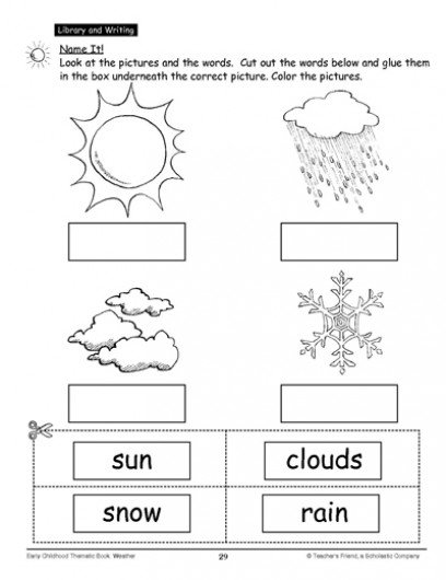Weather Worksheets First Grade