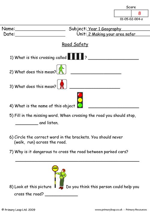 Road Safety Worksheets Printable