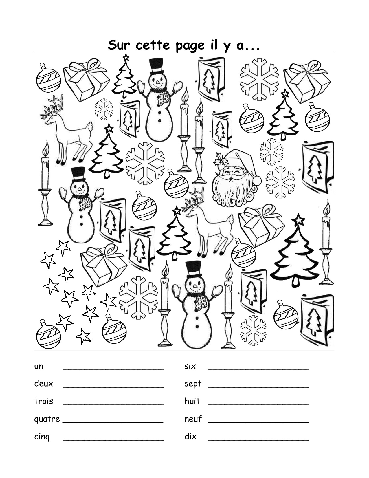 French Christmas Worksheets