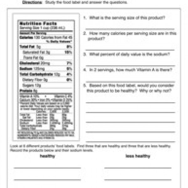 Food Sustainability Worksheet Best Of Reading Food Labels | Free ...