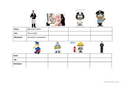 Jobs And Workplaces Worksheets