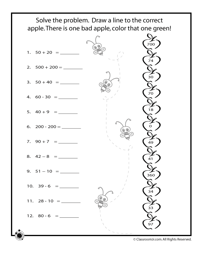 Fall Math Worksheets 3rd Grade