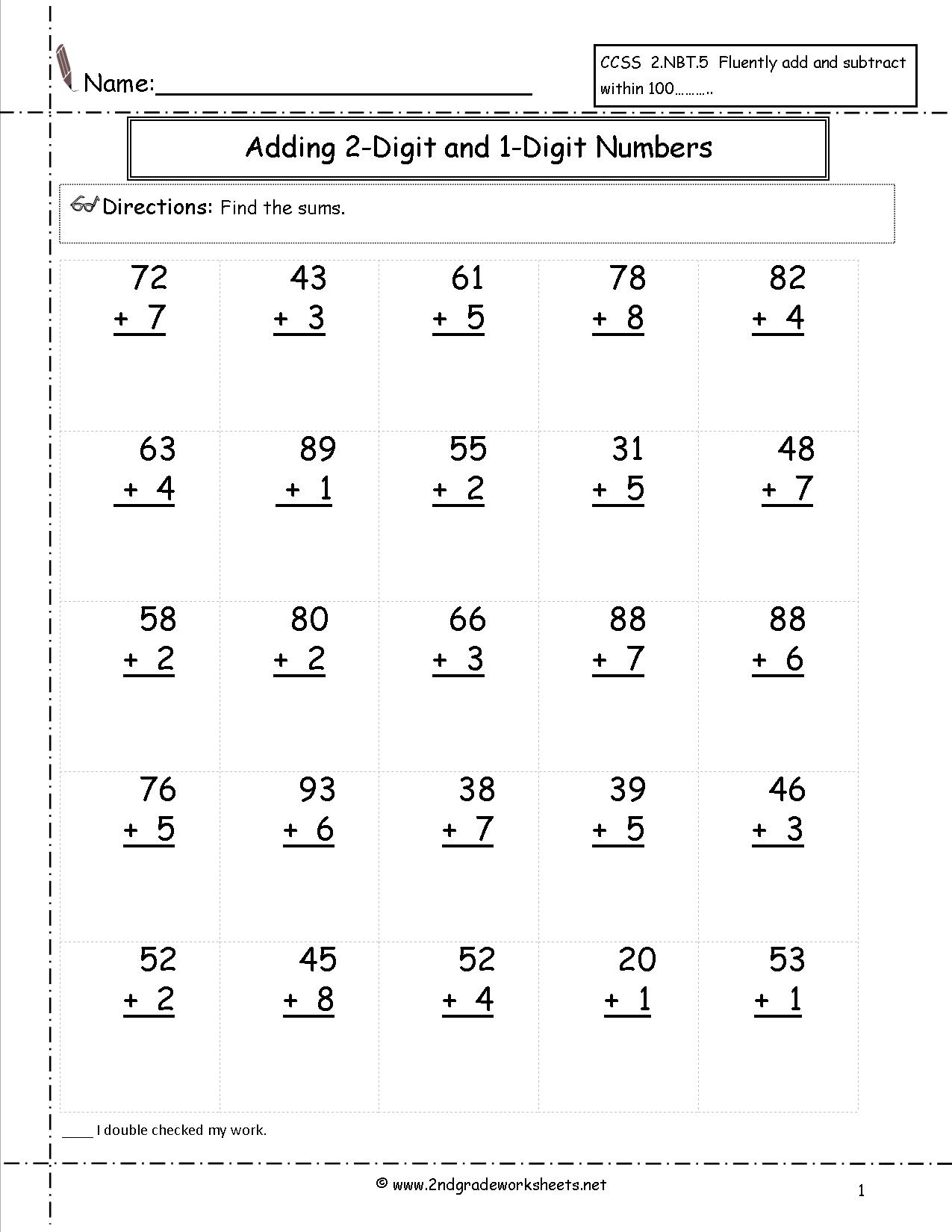 Adding 2 Digit Numbers With Regrouping Worksheets