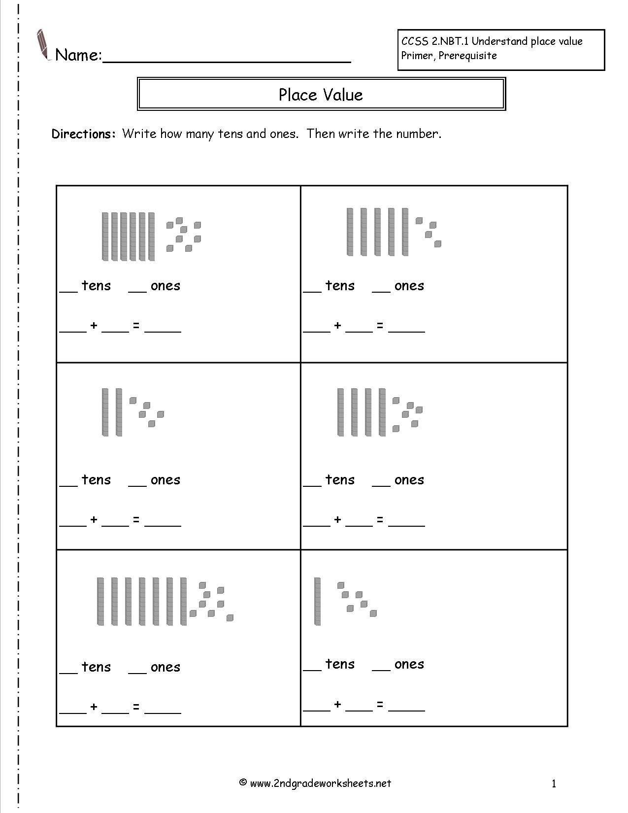Math Worksheets For Grade 1 Place Value 622829 | Free Worksheets Samples