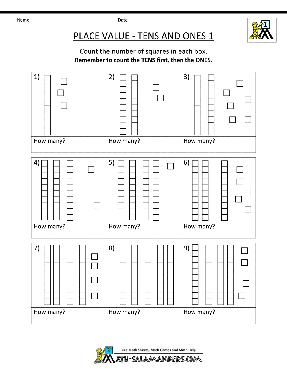 Math Worksheets Grade 1 Place Value 871365 | Free Worksheets Samples
