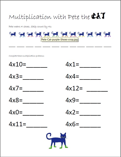 Multiplication 4s Worksheets