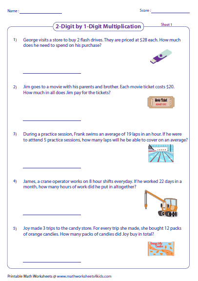 Problem Solving Multiplication Worksheets
