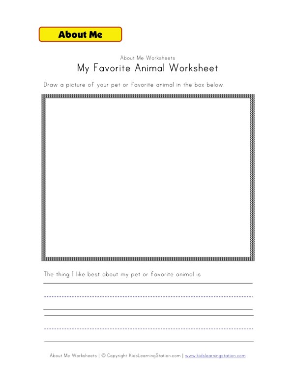 My Favourite Animal Worksheets