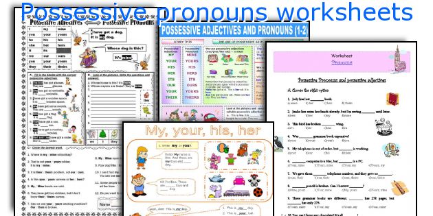 Possessive Pronouns Worksheets For Kids
