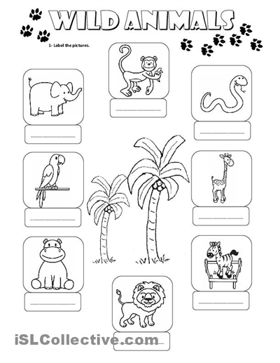 Preschool Worksheets Wild Animals | Free Worksheets Samples