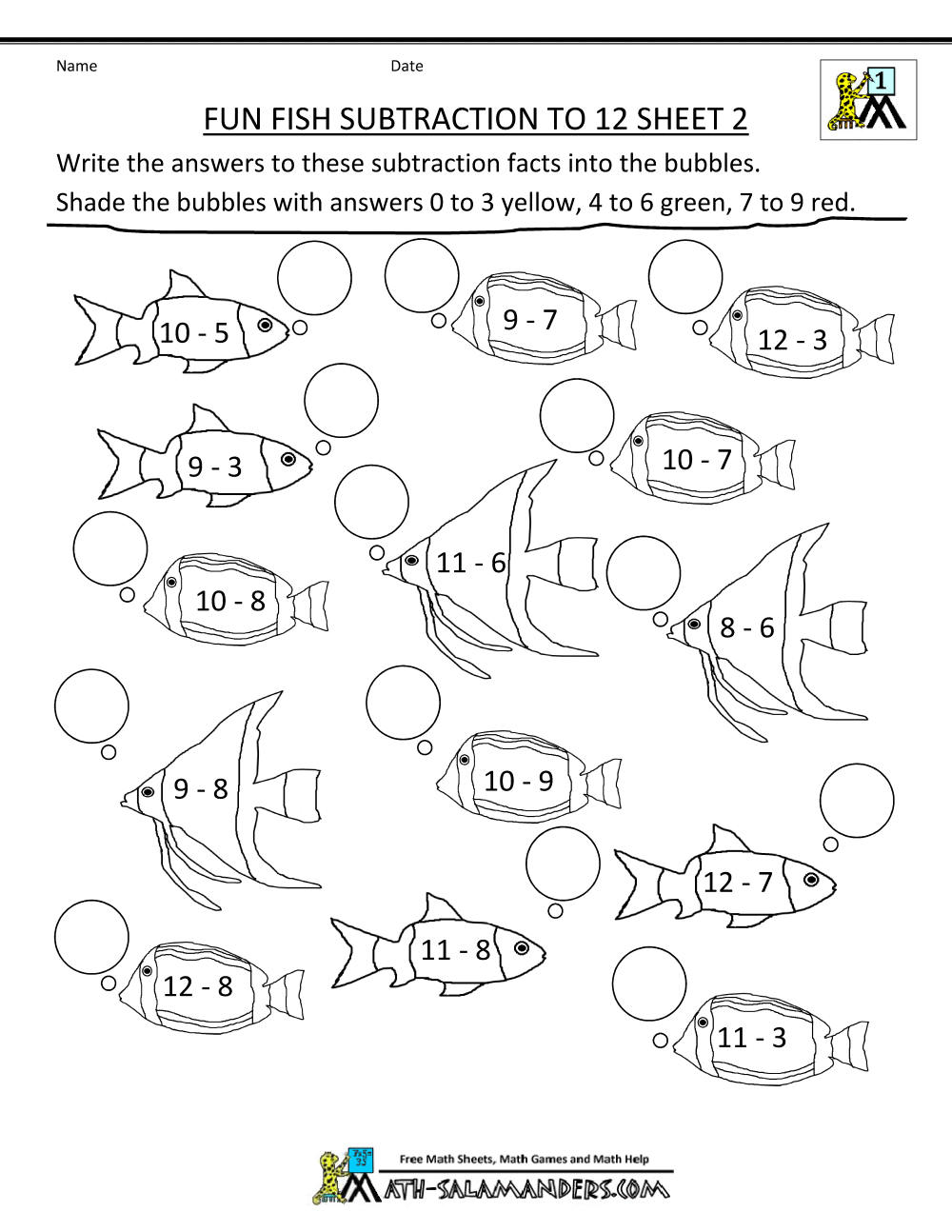 Fun Subtraction Worksheets