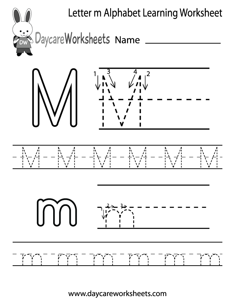 M Letter Worksheets