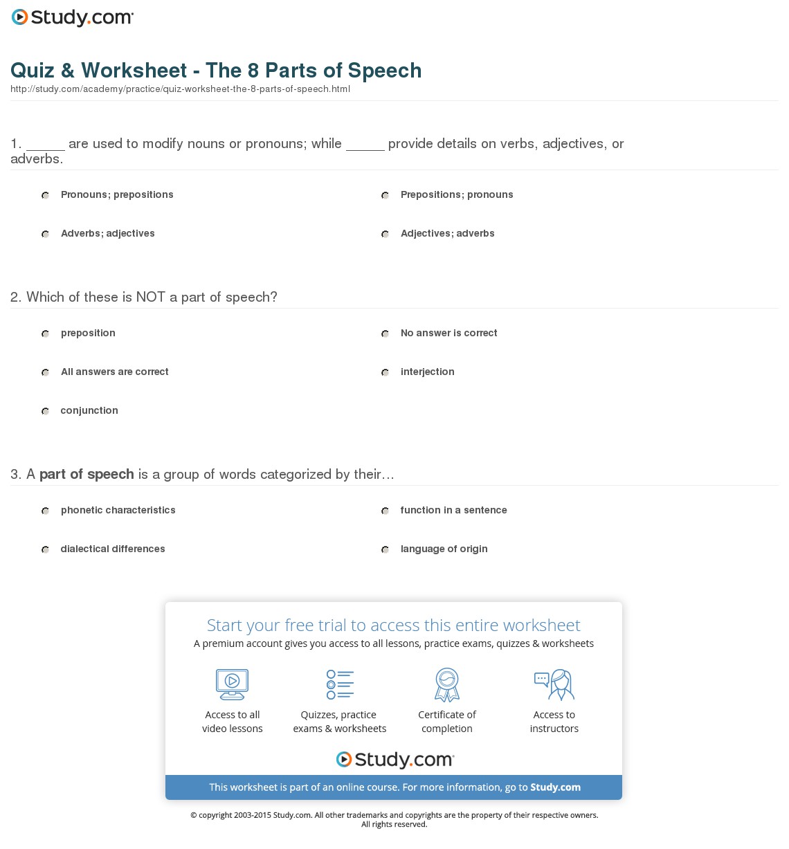 8 Parts Of Speech Worksheets Virallyapp Printables Worksheets | Free ...