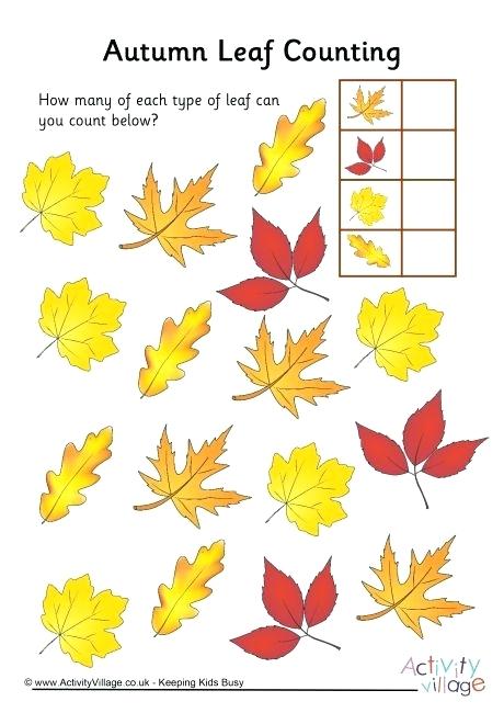Autumn Counting Worksheets